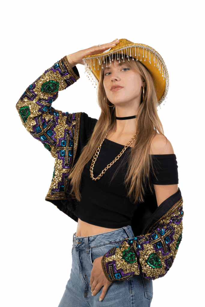 Cowboyhoed Goud Glitter Strass Steentjes Cowboy Western Hoed Dames ...